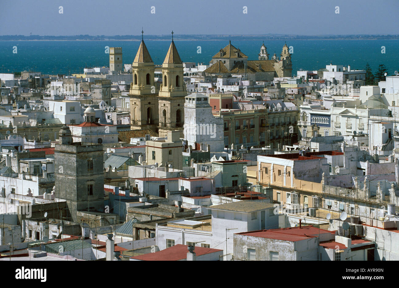 San Antonio Church, view from Torre Tavira (Tavira Tower), Cádiz, Costa ...