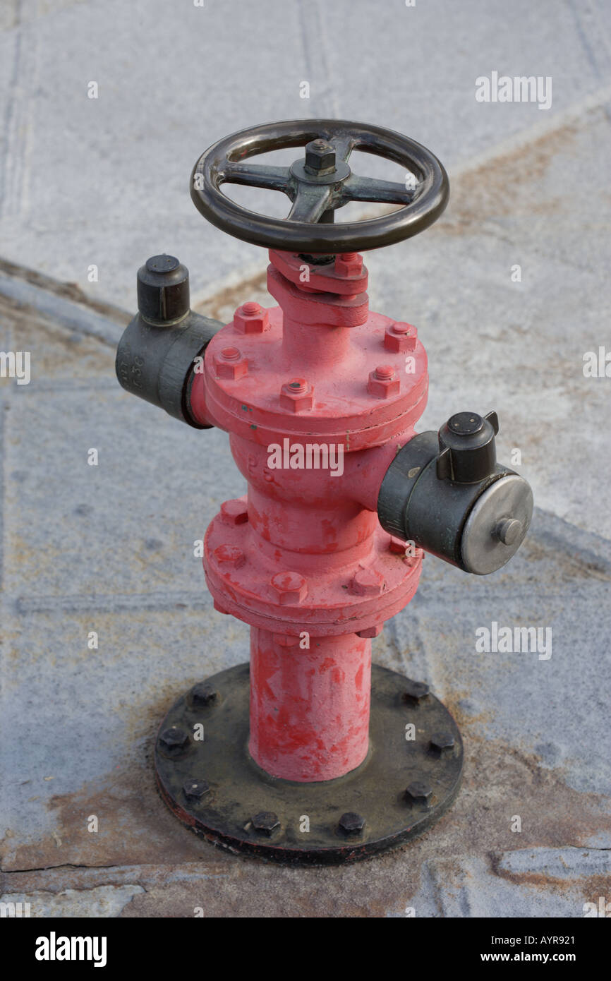 turn wheel to open valve water hydrant Stock Photo - Alamy