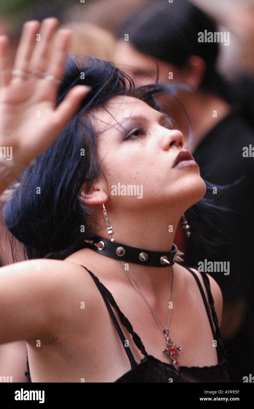 Goths during Castle Party Music Festival in Bolkow Poland Stock Photo ...