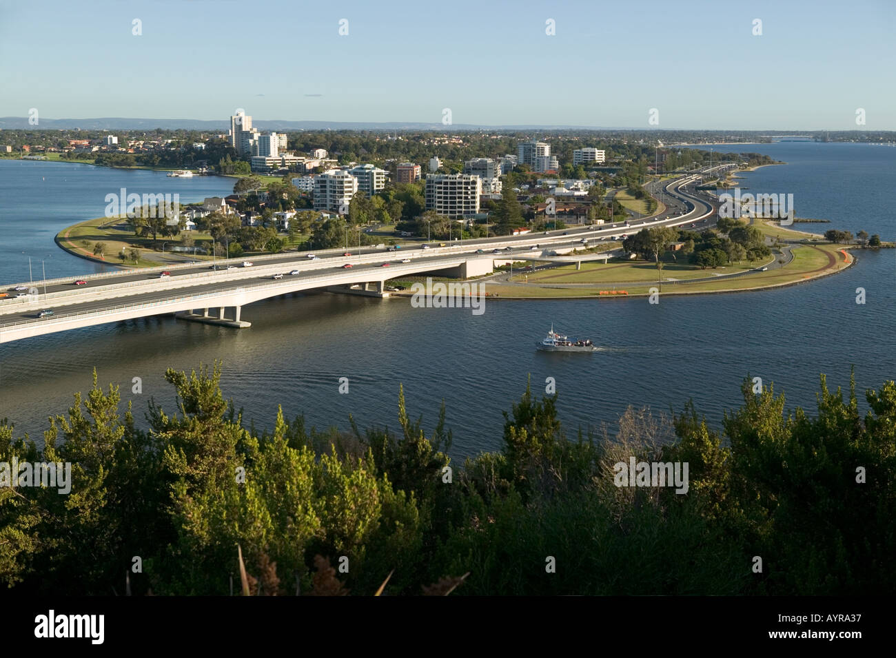 South Perth Mitchell freeway Narrows Bridge 1959 and Swan River Perth ...