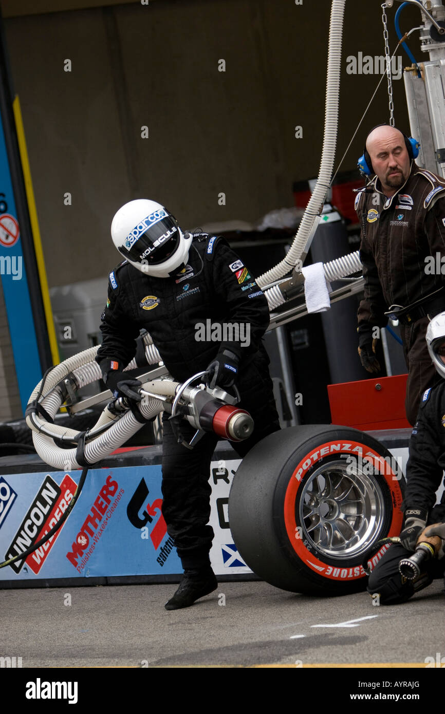 Getting ready to refuel in the pit lane Stock Photo - Alamy