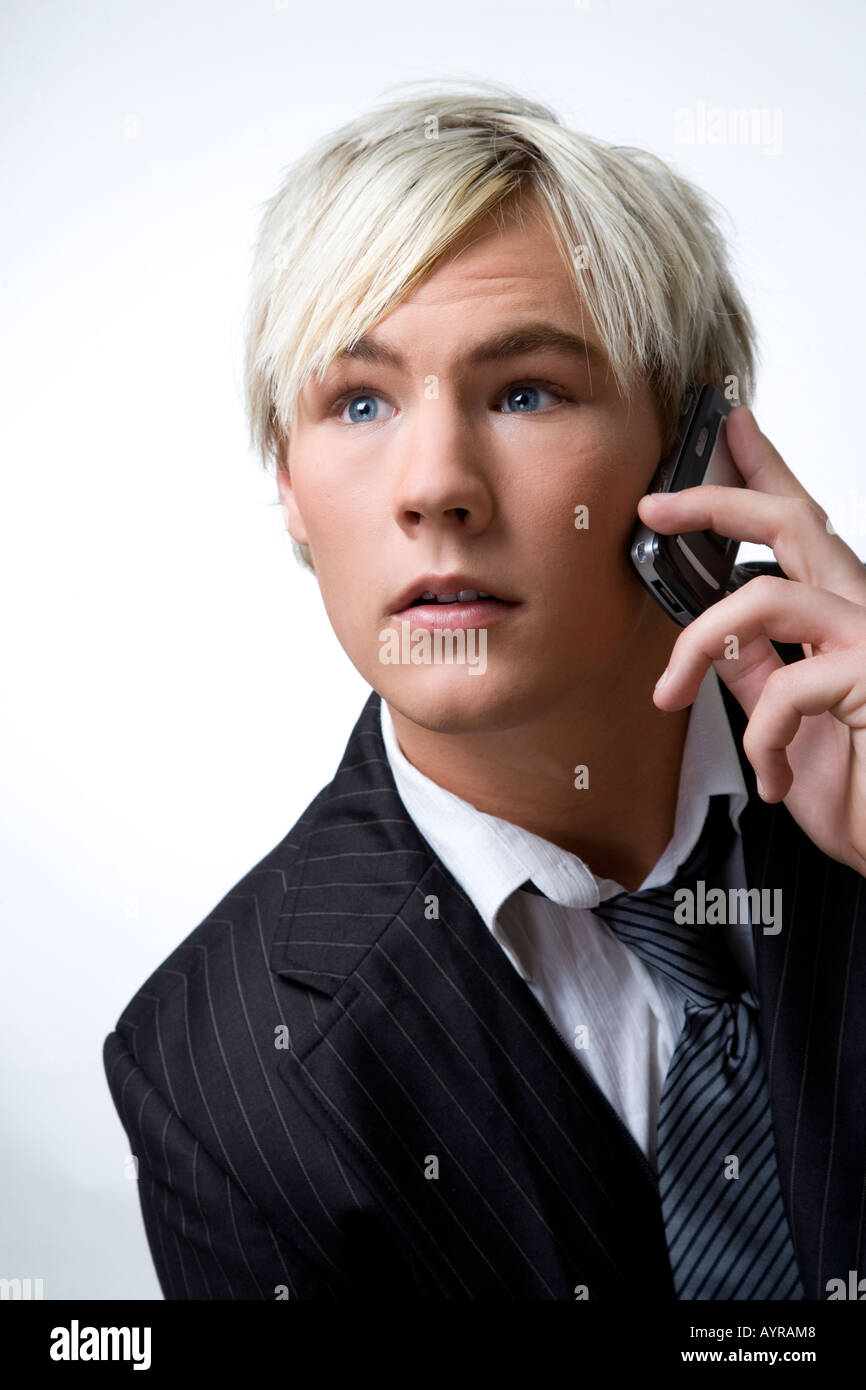 On the phone Stock Photo - Alamy