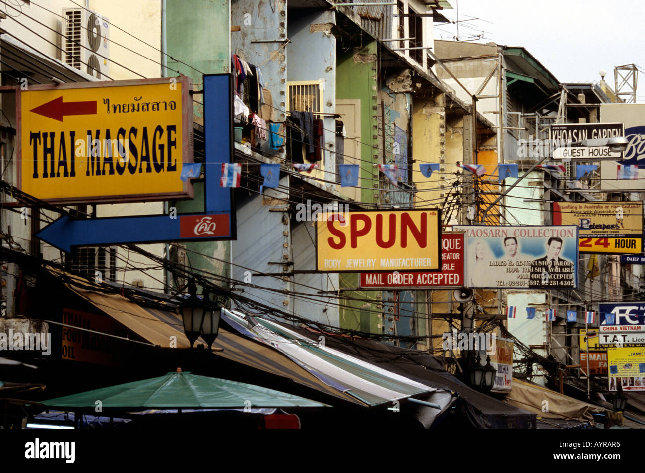 Signs in Bangkok streets, Thailand Stock Photo - Alamy