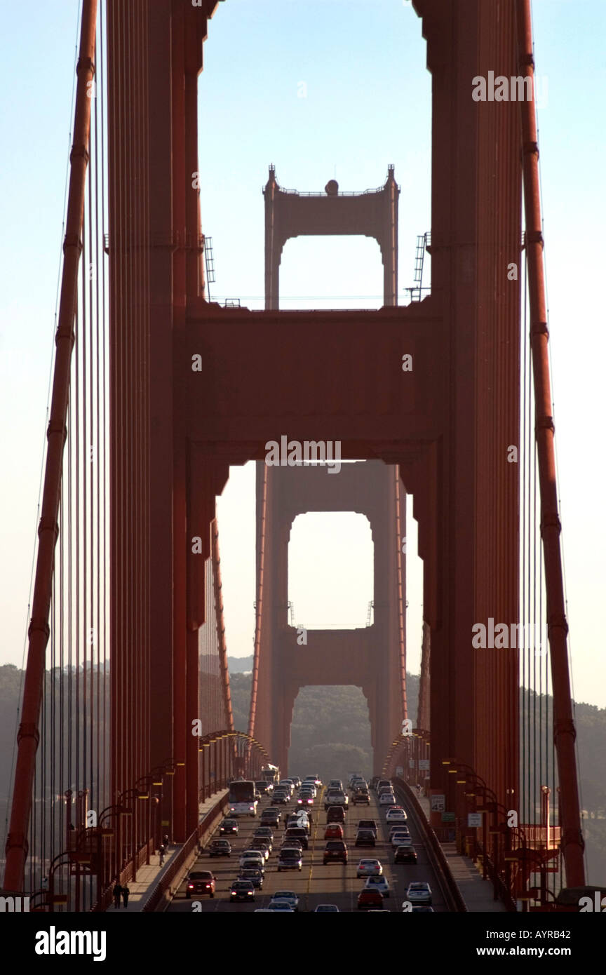 VIEW THROUGH ARCHES OF GOLDEN GATE BRIDGE SAN FRANCISCO CALIFORNIA ...