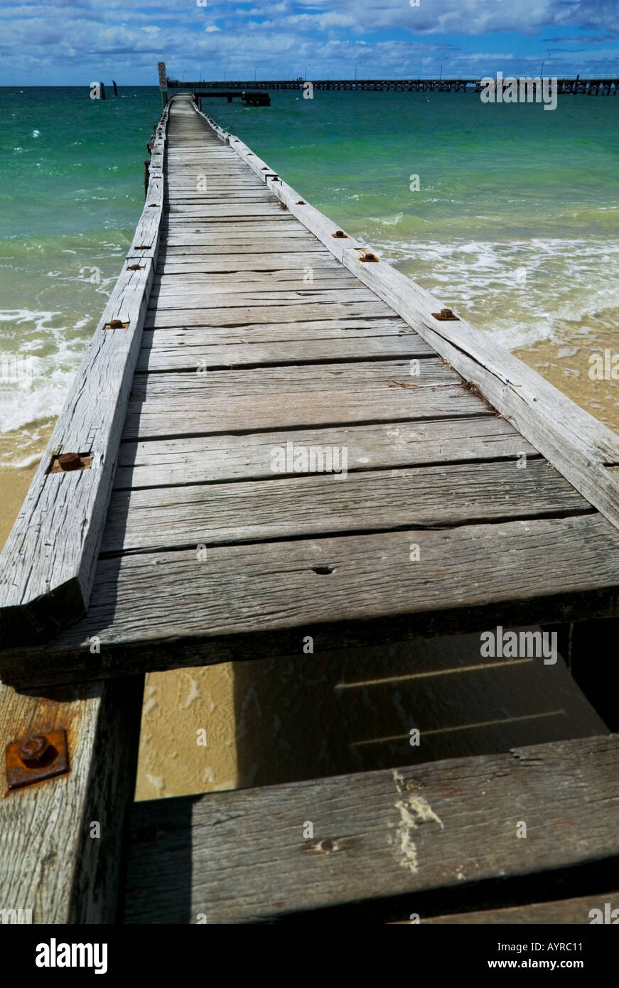 Short wooden jetty with longest jetty in southern hemisphere 2 kms in ...