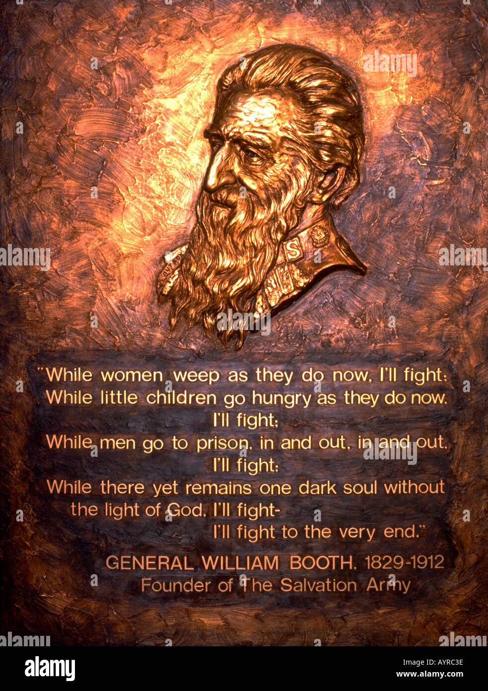 Engraving of Salvation Army's founder General William Booth with ...