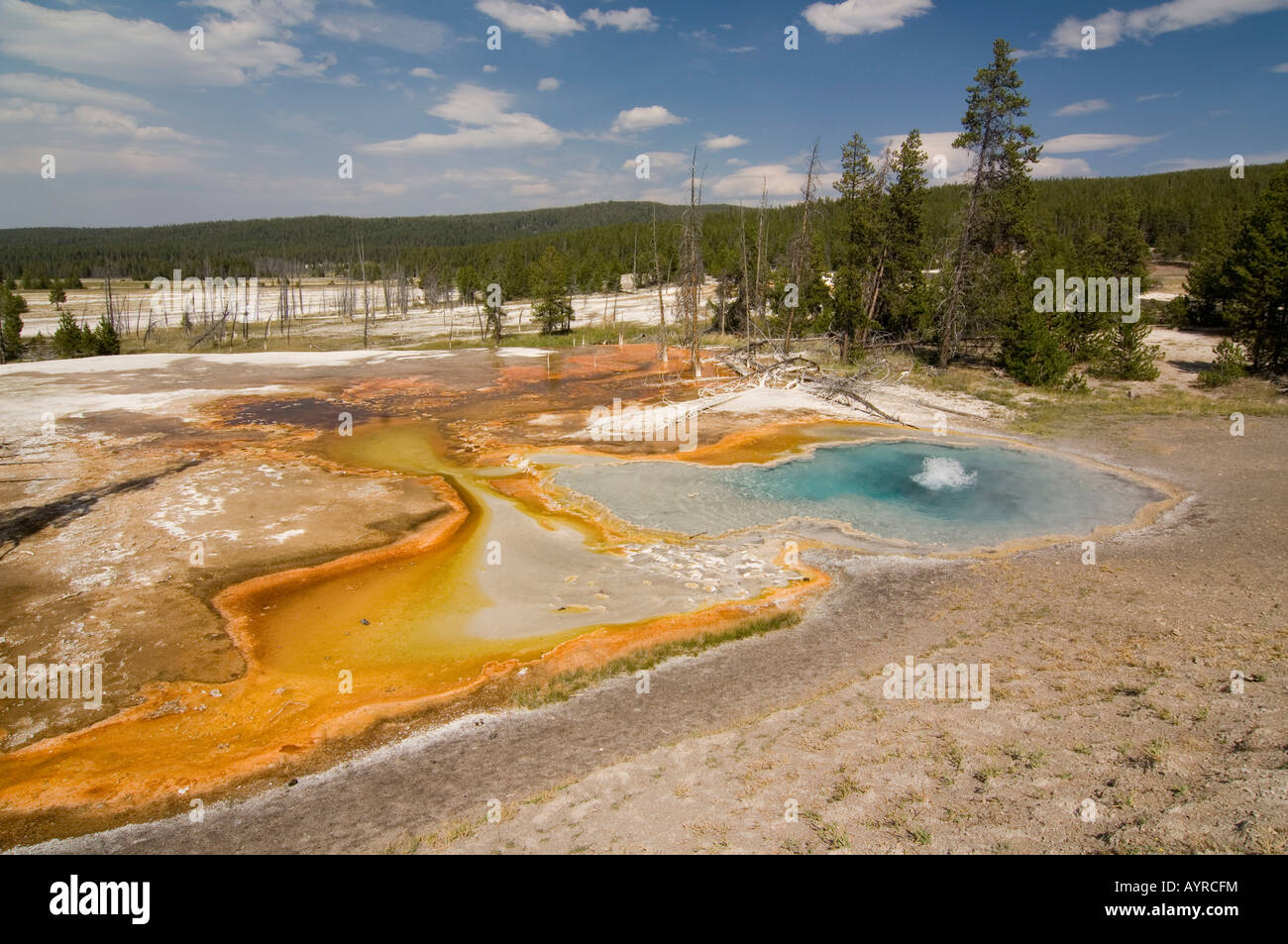 Firehole Spring in Lower Geyser Basin, Yellowstone National Park ...