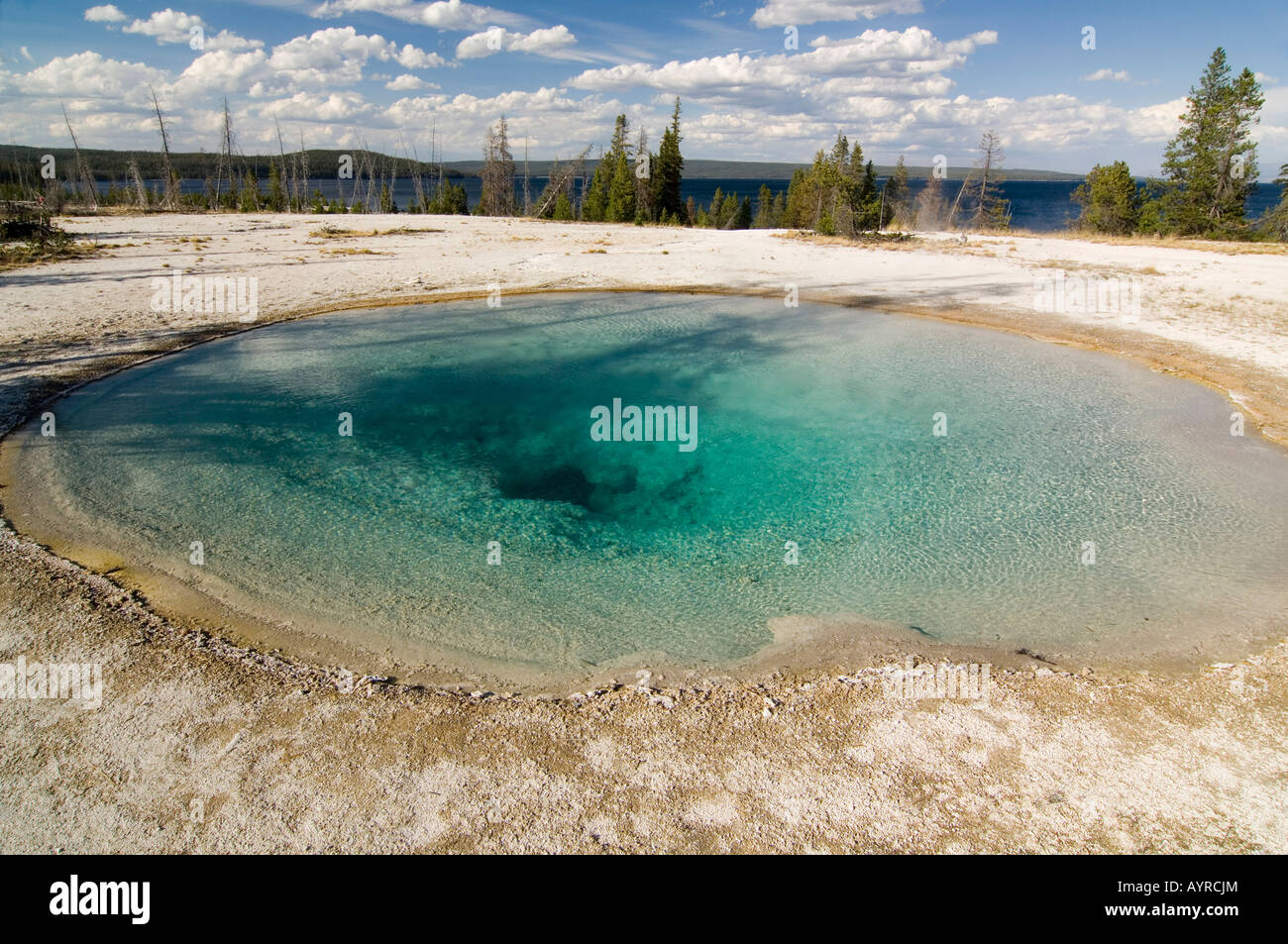 Blue Funnel Spring in West Thumb Geyser Basin, Yellowstone National ...