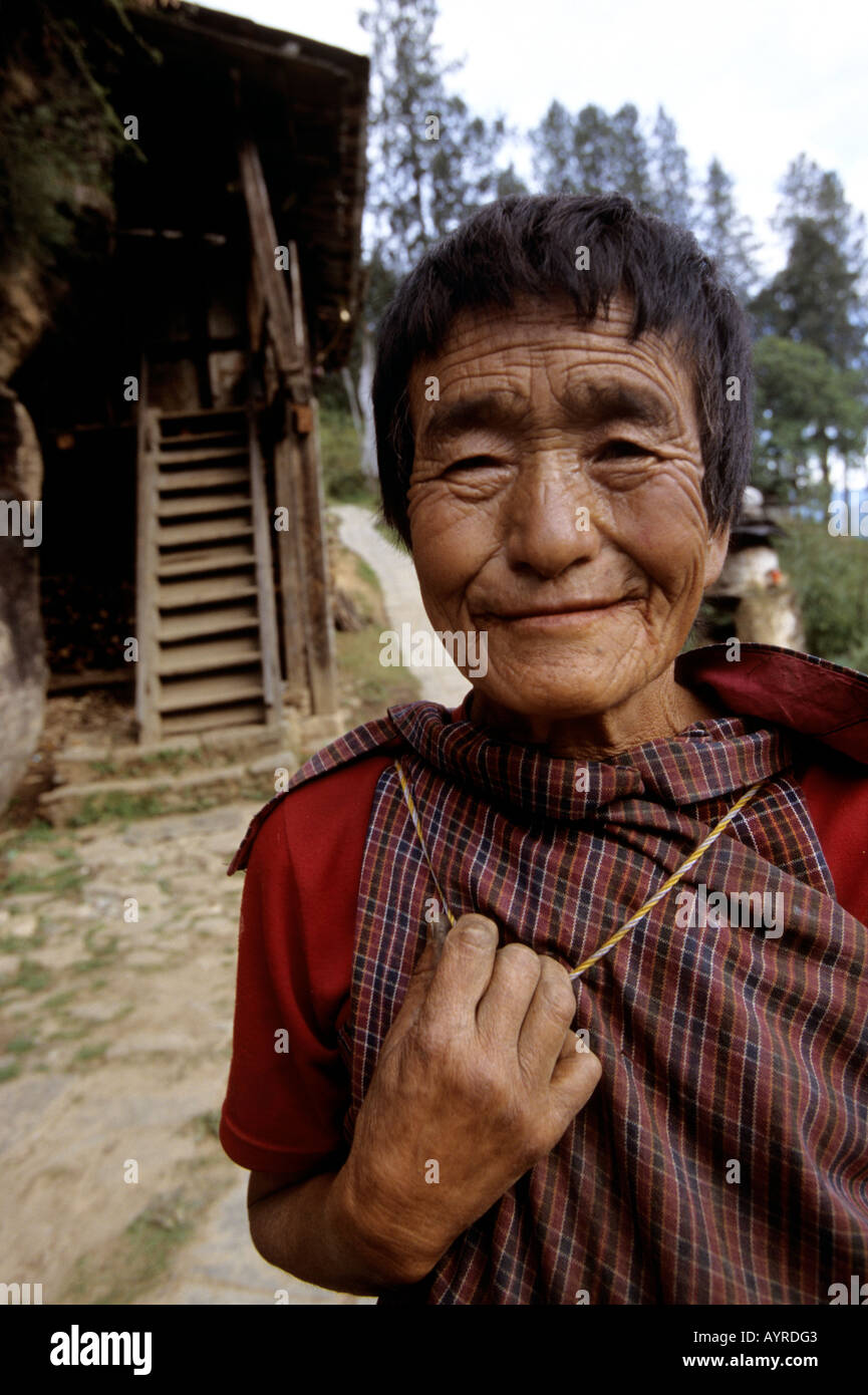 Ethnic portrait of a woman, Bhutan Stock Photo - Alamy
