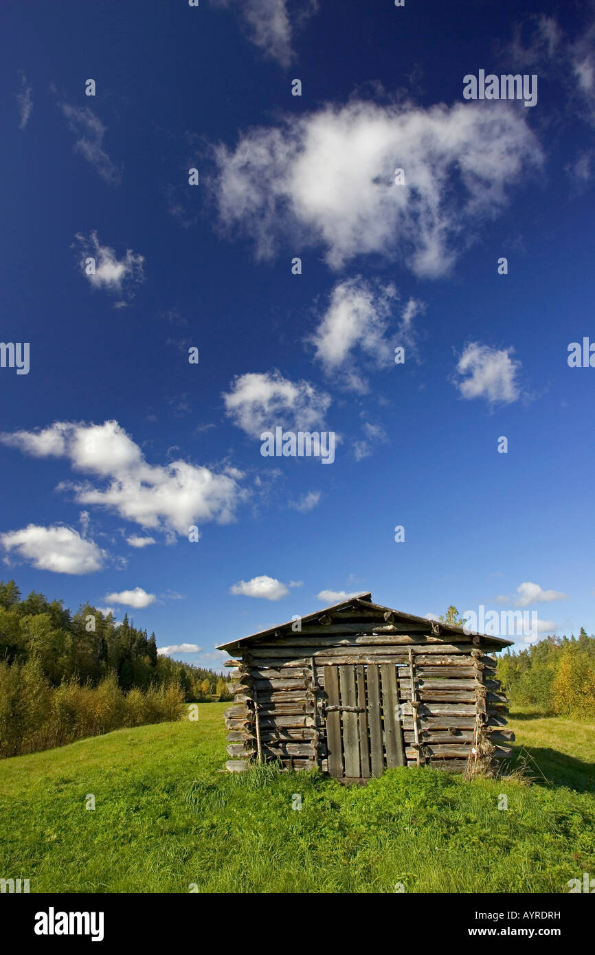 Log cabin, Oulanka National Park, Finland, Scandinavia, Europe Stock ...