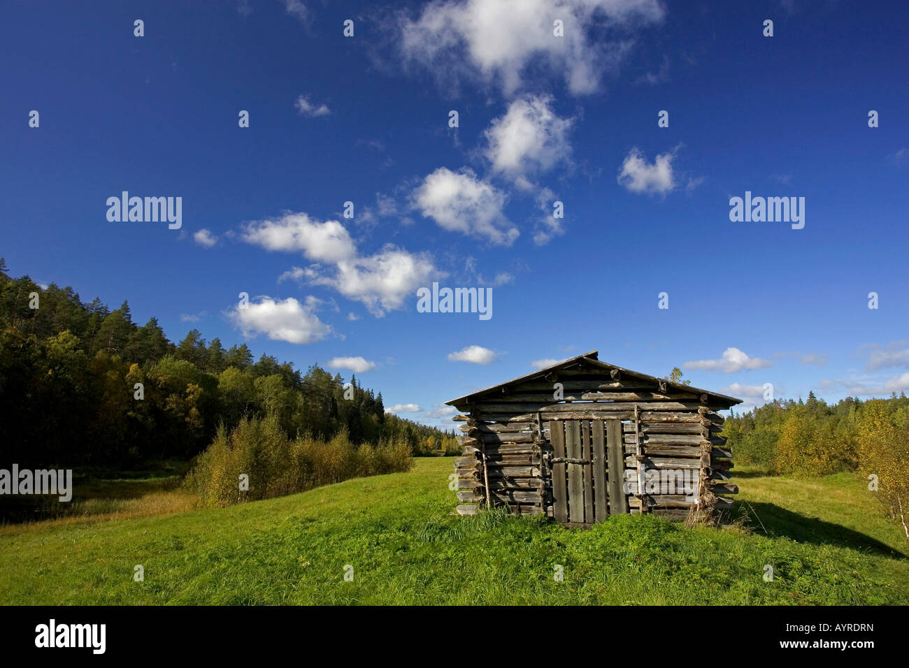 Log cabin, Oulanka National Park, Finland, Scandinavia, Europe Stock ...
