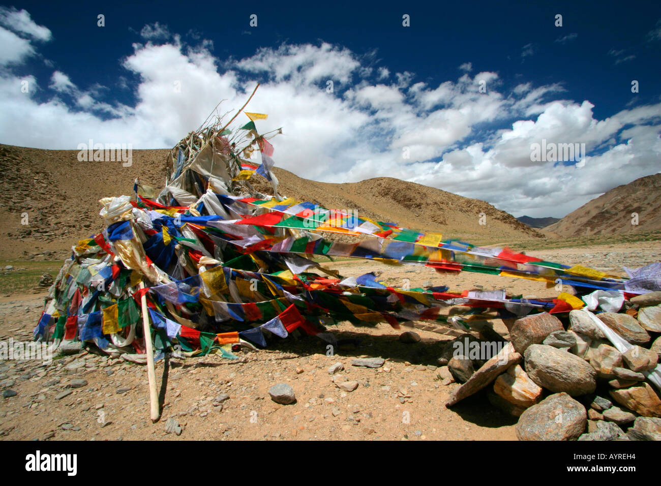 Tibetan prayer flags, Ladakh Stock Photo - Alamy