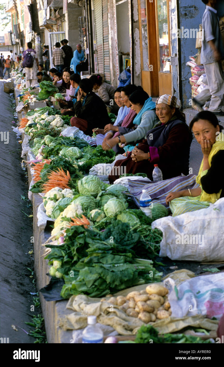 Women selling vegetables at the Leh market, Ladakh Stock Photo - Alamy