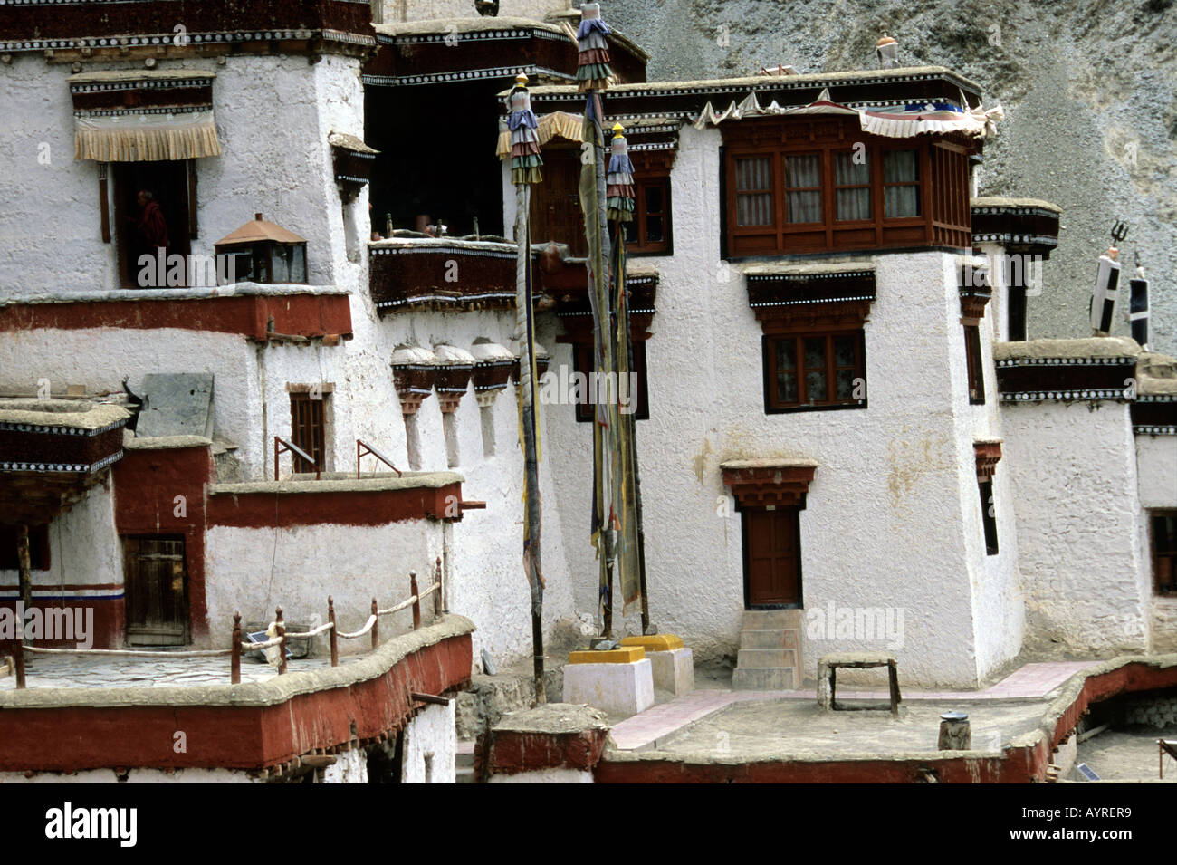 The traditional architecture of the Rizong monastery in the Ladakh ...