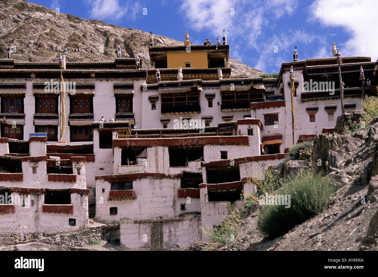 The traditional architecture of the Rizong monastery in the Ladakh ...