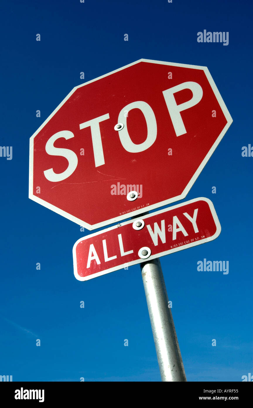 STOP TRAFFIC SIGN SAN FRANCISCO CALIFORNIA UNITED STATES OF AMERICA USA ...