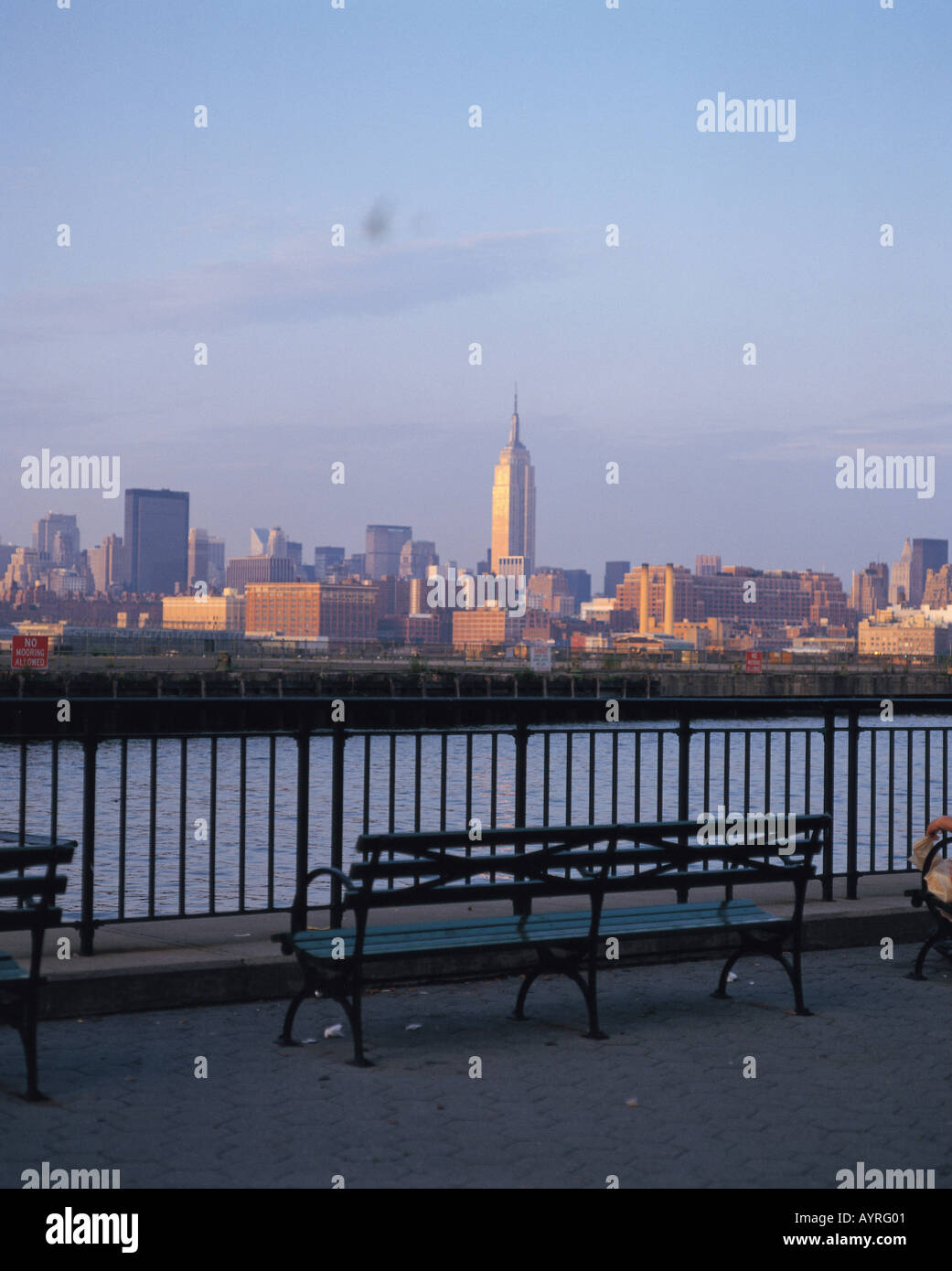 Bench with River Stock Photo - Alamy