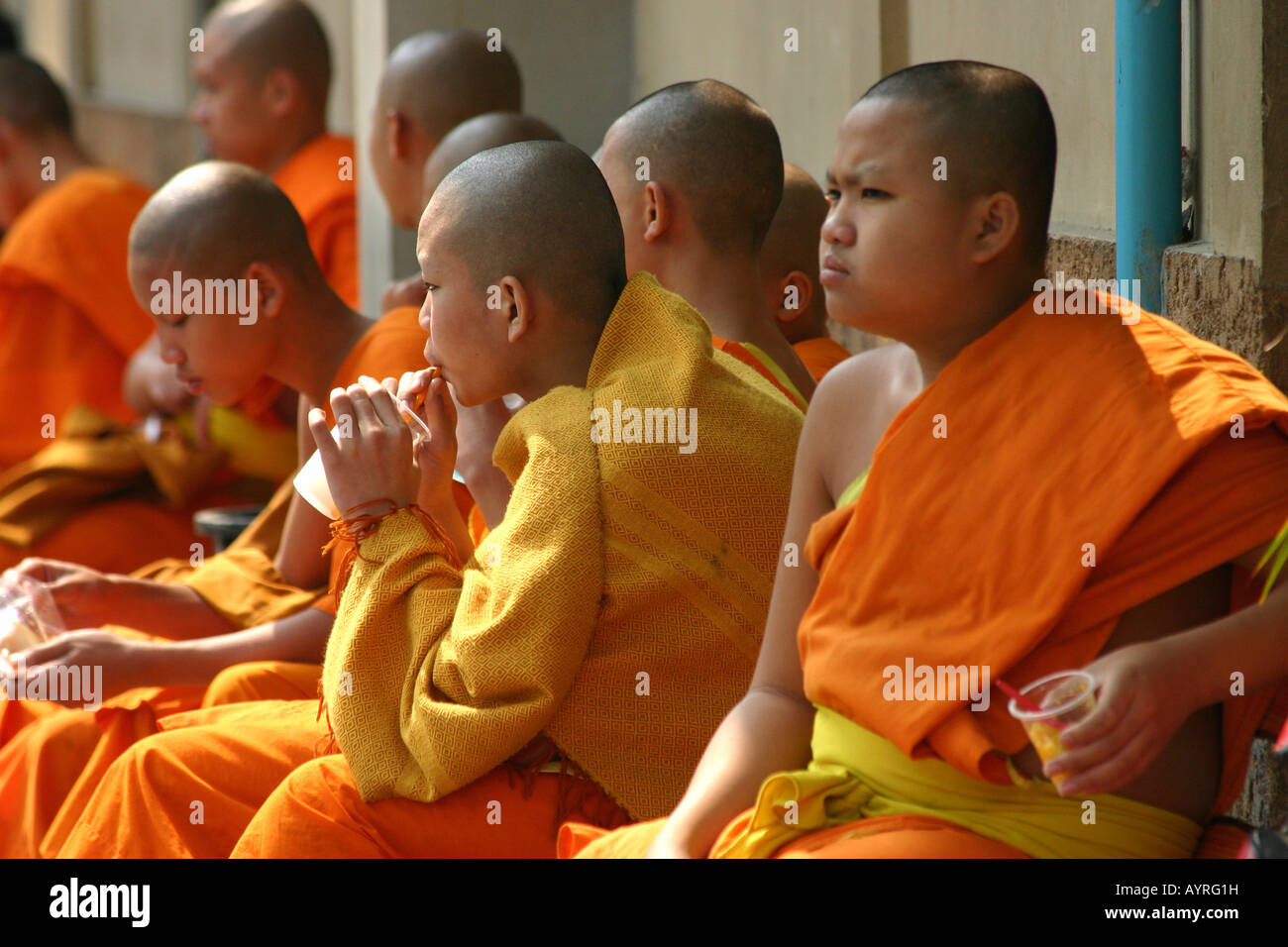 Buddhist monk sitting side view hi-res stock photography and images - Alamy