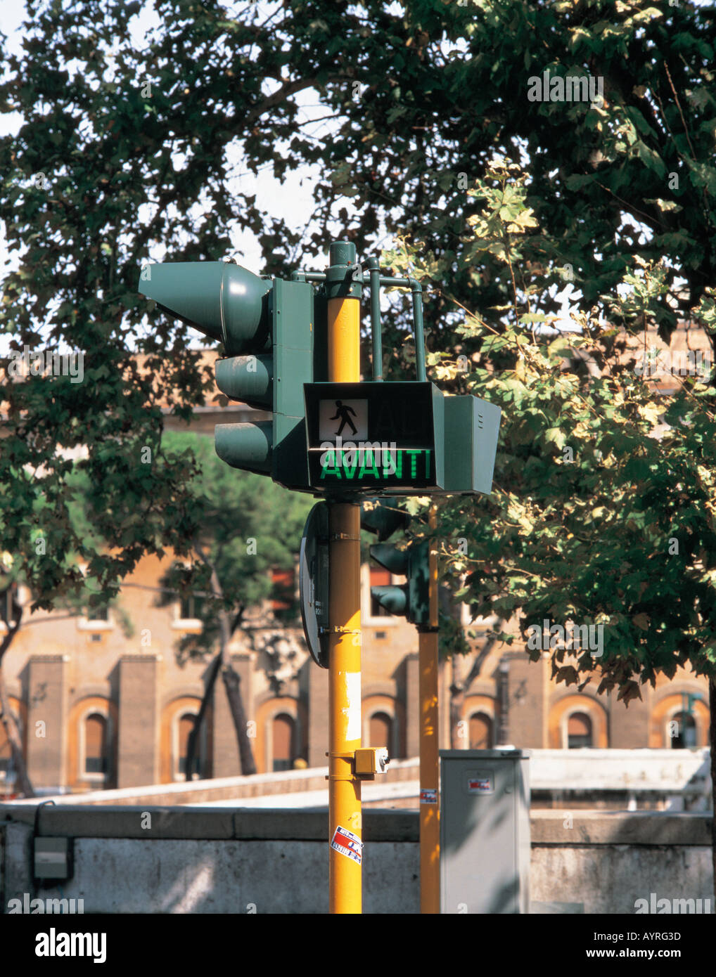 Traffic Lights with Trees Stock Photo - Alamy
