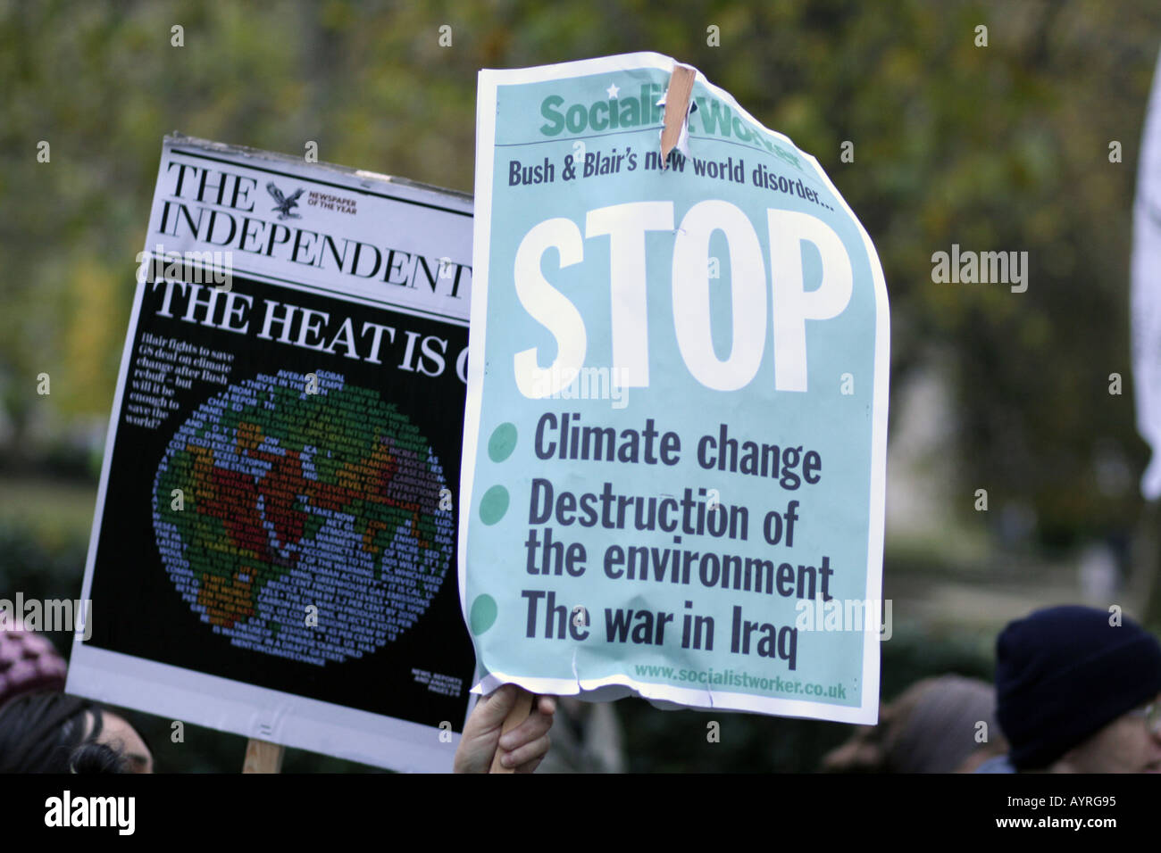Protest placards at a Climate Change demonstration in London UK Stock ...