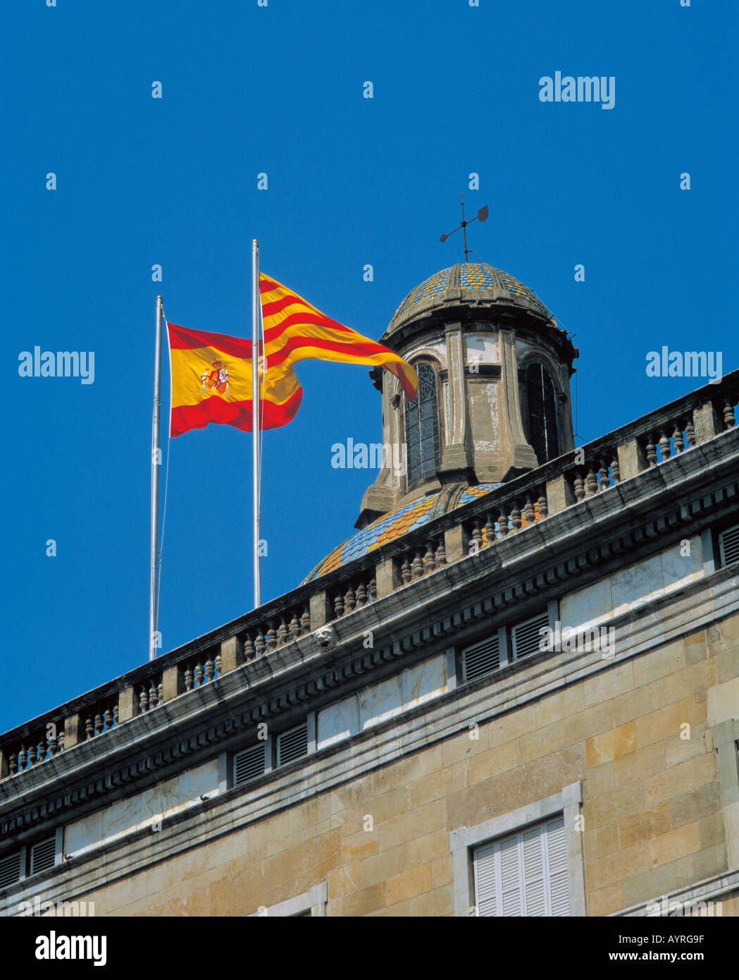 Flags on Building Stock Photo - Alamy