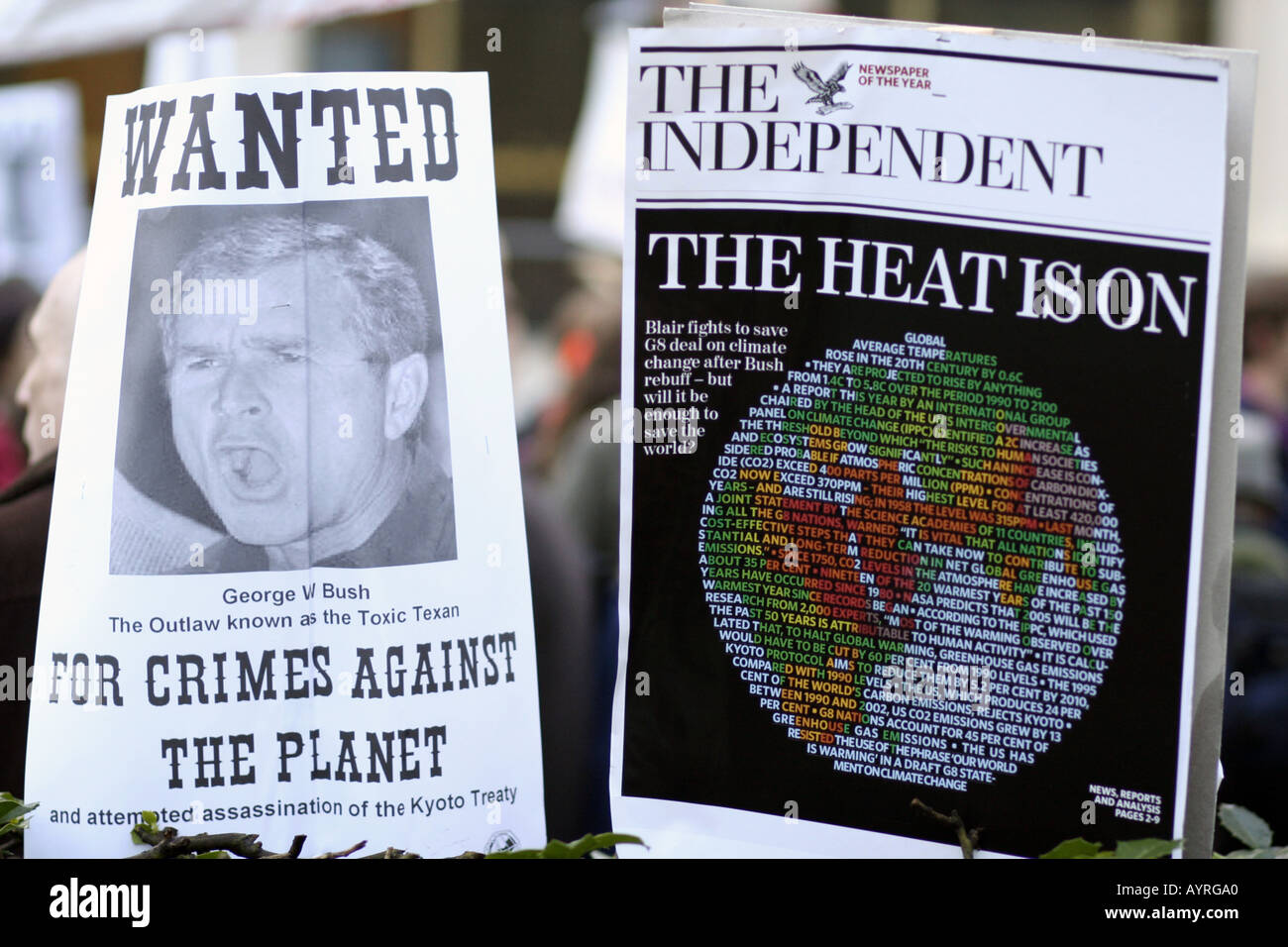 Protest placards at a Climate Change demonstration in London UK Stock ...