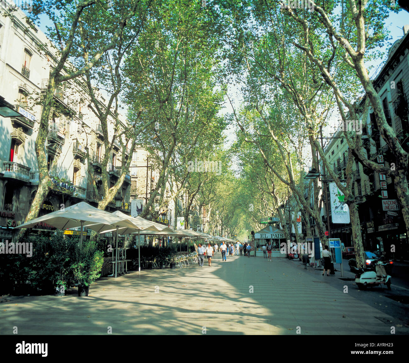 European Road with People Stock Photo - Alamy