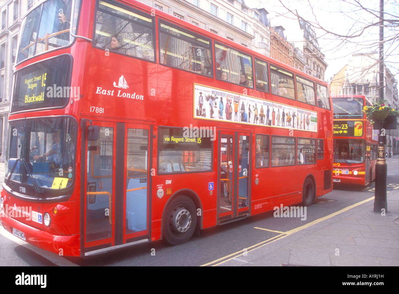 Red London England double decker bus Stock Photo - Alamy