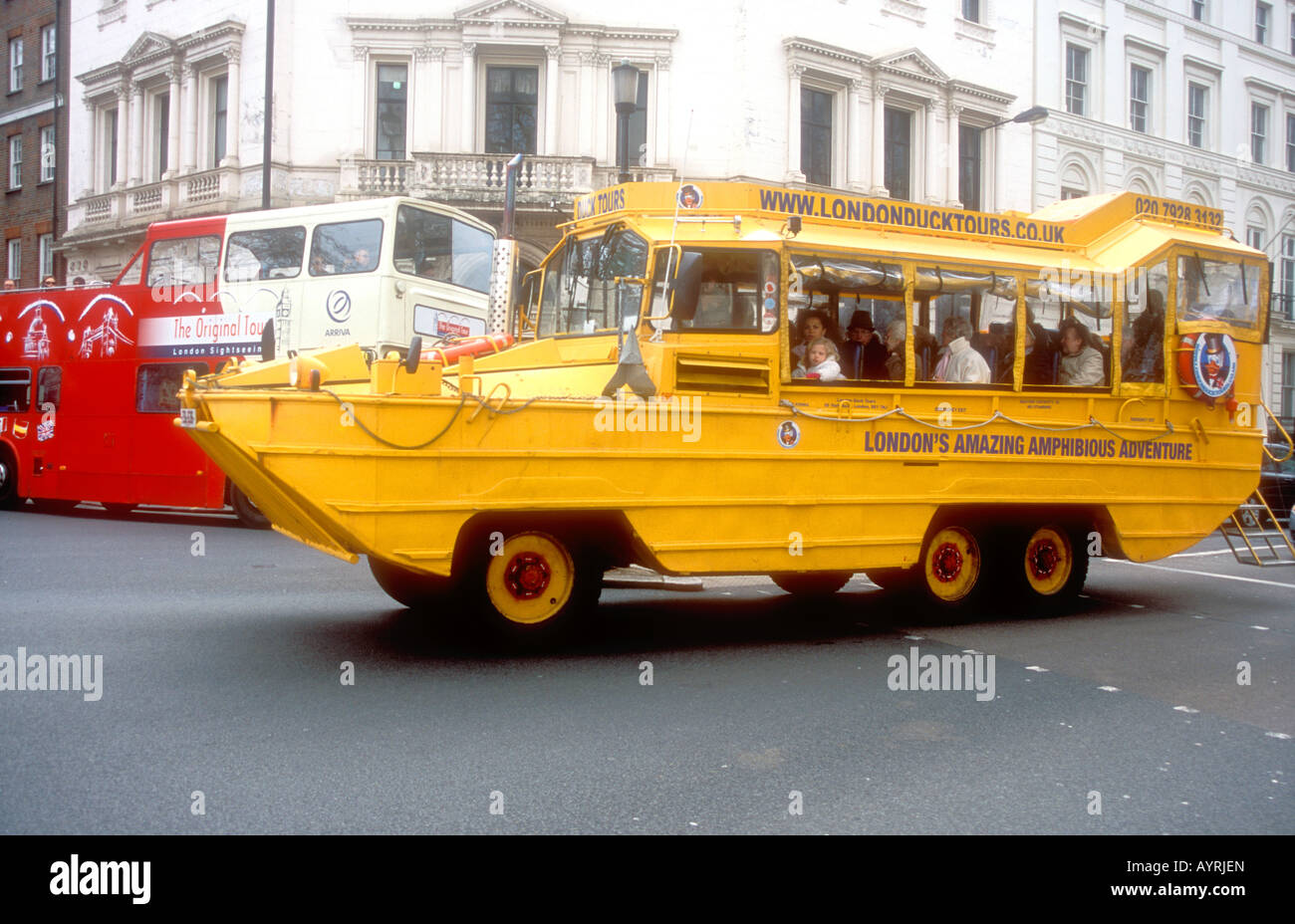 London England duck amphibious vehicle for tourism Stock Photo - Alamy
