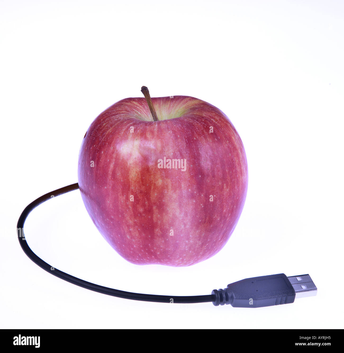 red apple with usb Stock Photo - Alamy