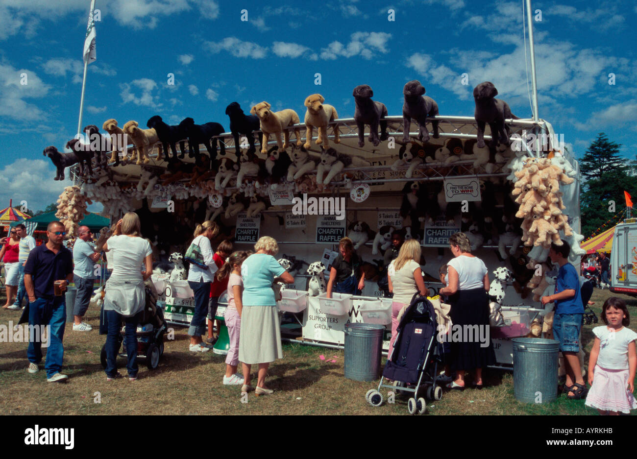 Sideshows at the funfair, the Hampton Court Craft Fair, West London, UK ...