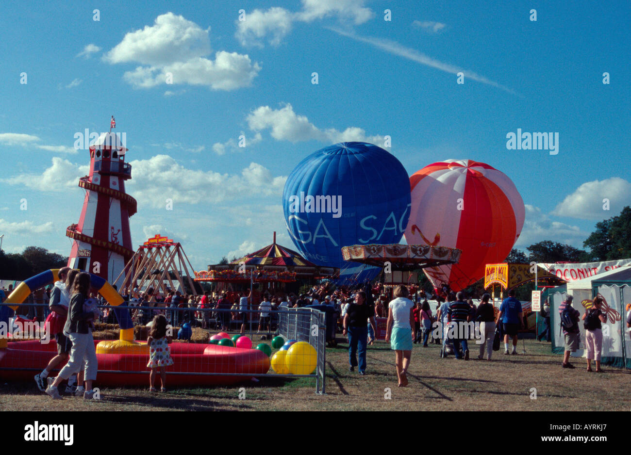 The funfair at the Hampton Court Craft Fair, West London, UK Stock ...