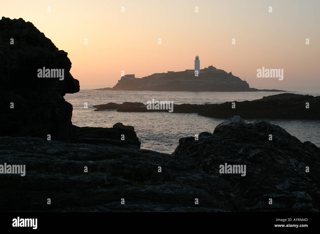 Godrevy Lighthouse West Cornwall Stock Photo - Alamy