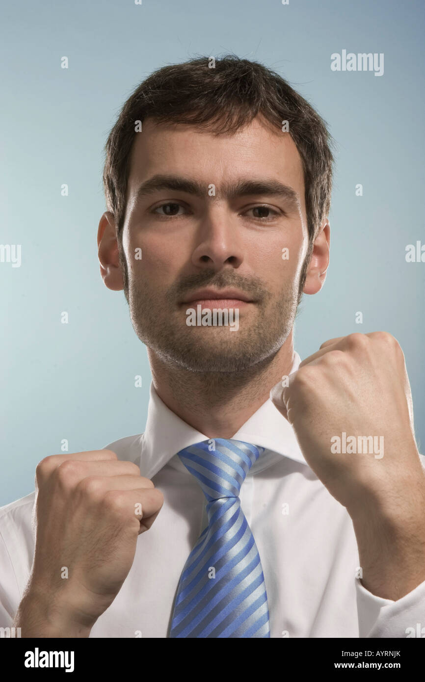 Old business man fighting pose hi-res stock photography and images - Alamy