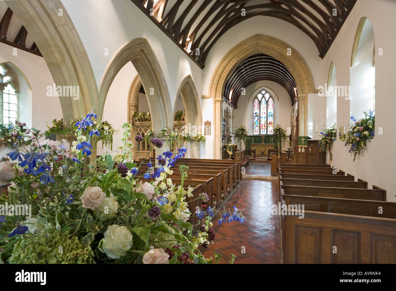 The church of St Peter in the Cotswold village of Upper Slaughter ...