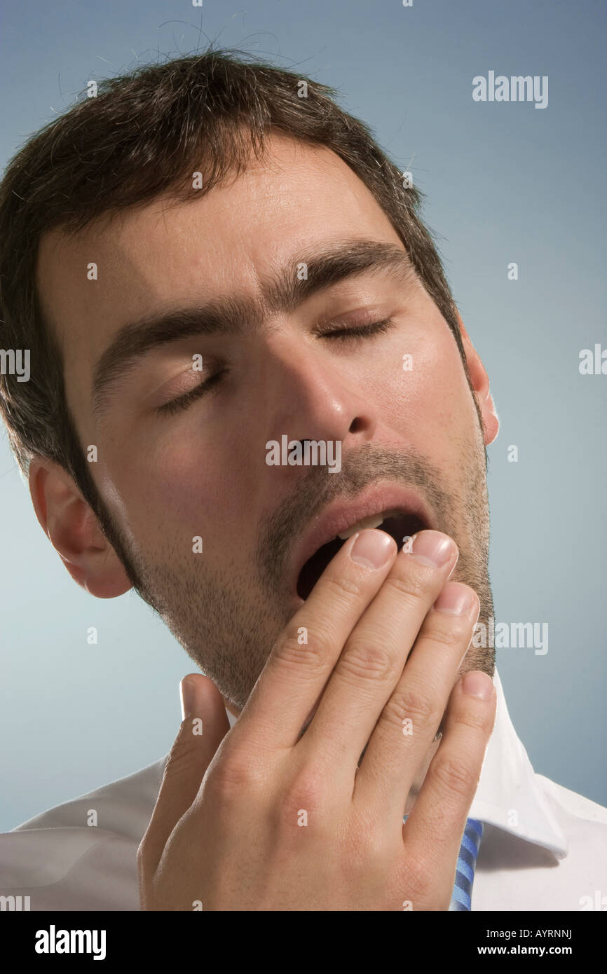 Man men male yawns yawn yawning hi-res stock photography and images - Alamy
