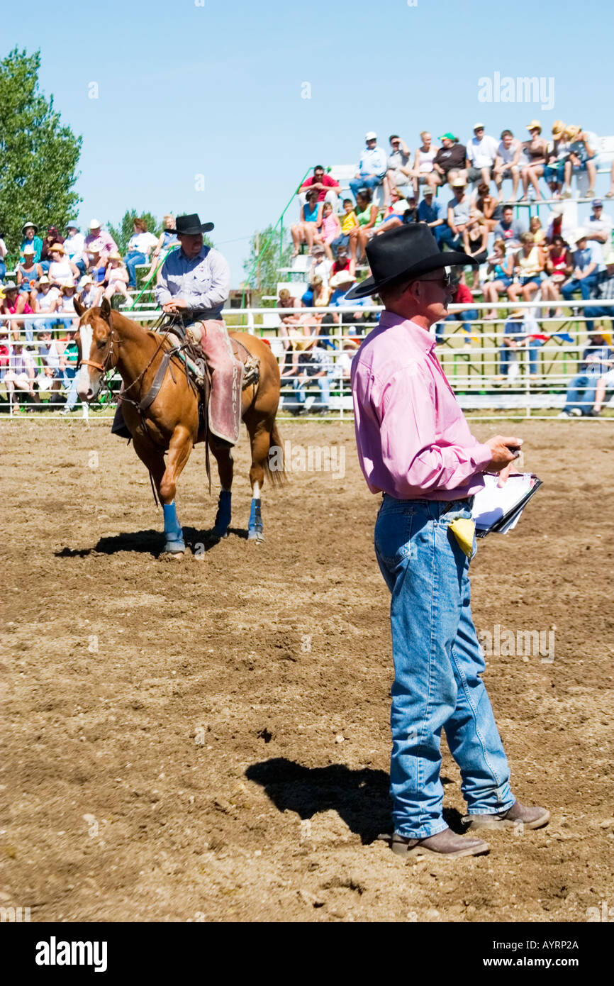 Saddle Bronc riding at the Herbert Rodeo Stock Photo - Alamy