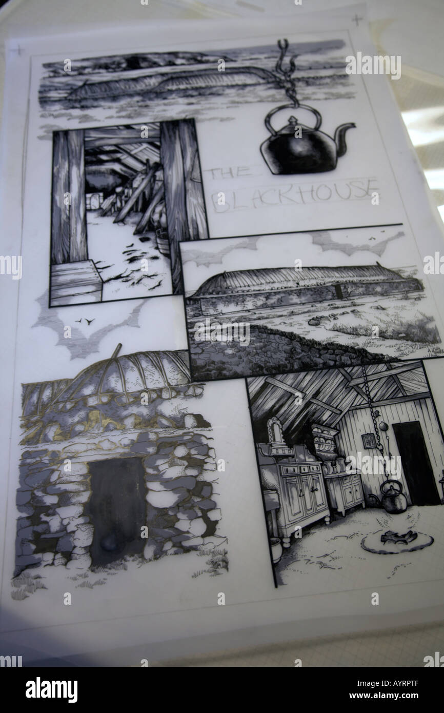 Tea towel masters for printing of the Blackhouse Outer Hebrdies at ...