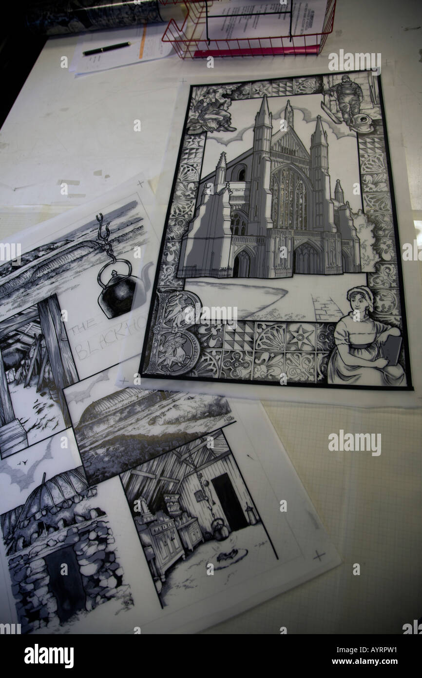 Tea towel masters for printing at Stuart Morris Textiles Hadleigh ...