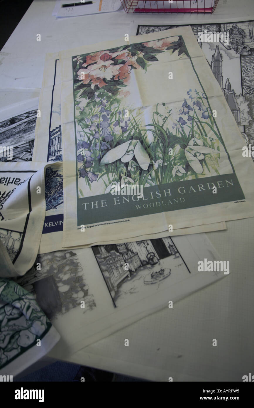 Tea towel print samples Stuart Morris textiles Hadleigh Suffolk England ...