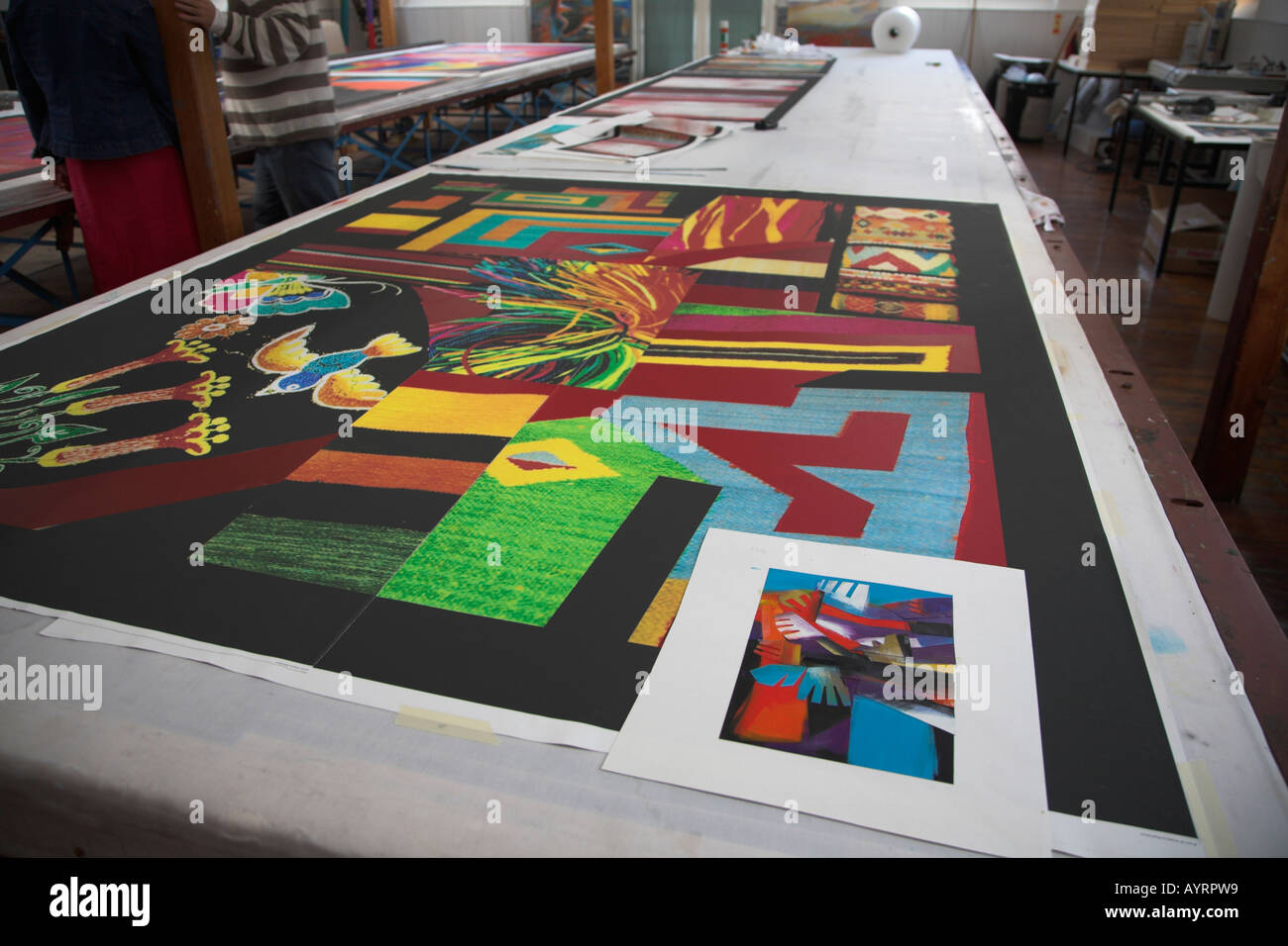 Stuart Morris silk screen textile artist studio, Hadleigh, Suffolk ...