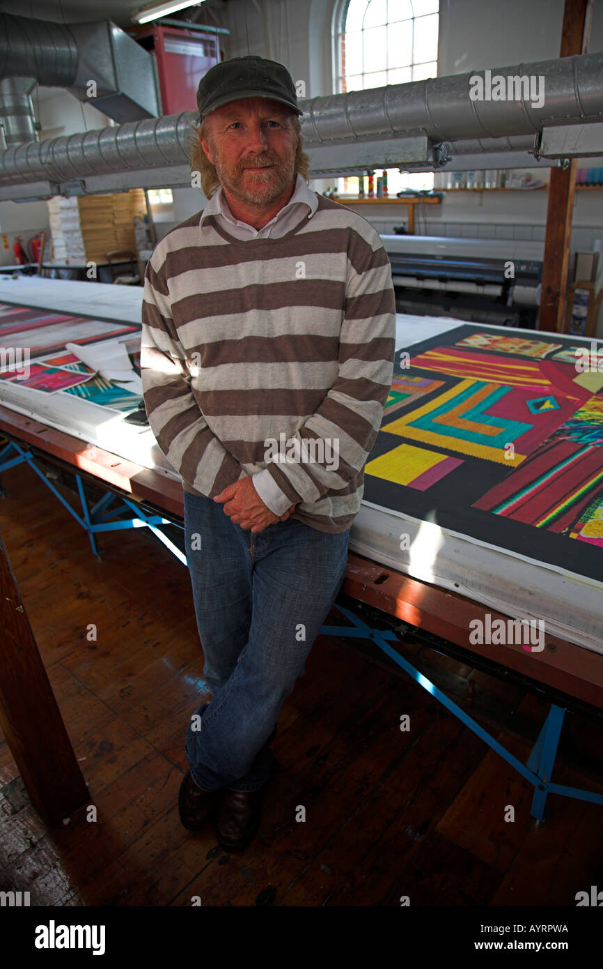 Stuart Morris silk screen textile artist studio, Hadleigh, Suffolk ...