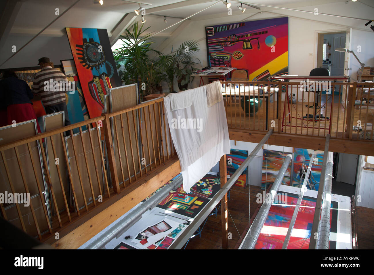 Stuart Morris silk screen textile artist studio, Hadleigh, Suffolk ...