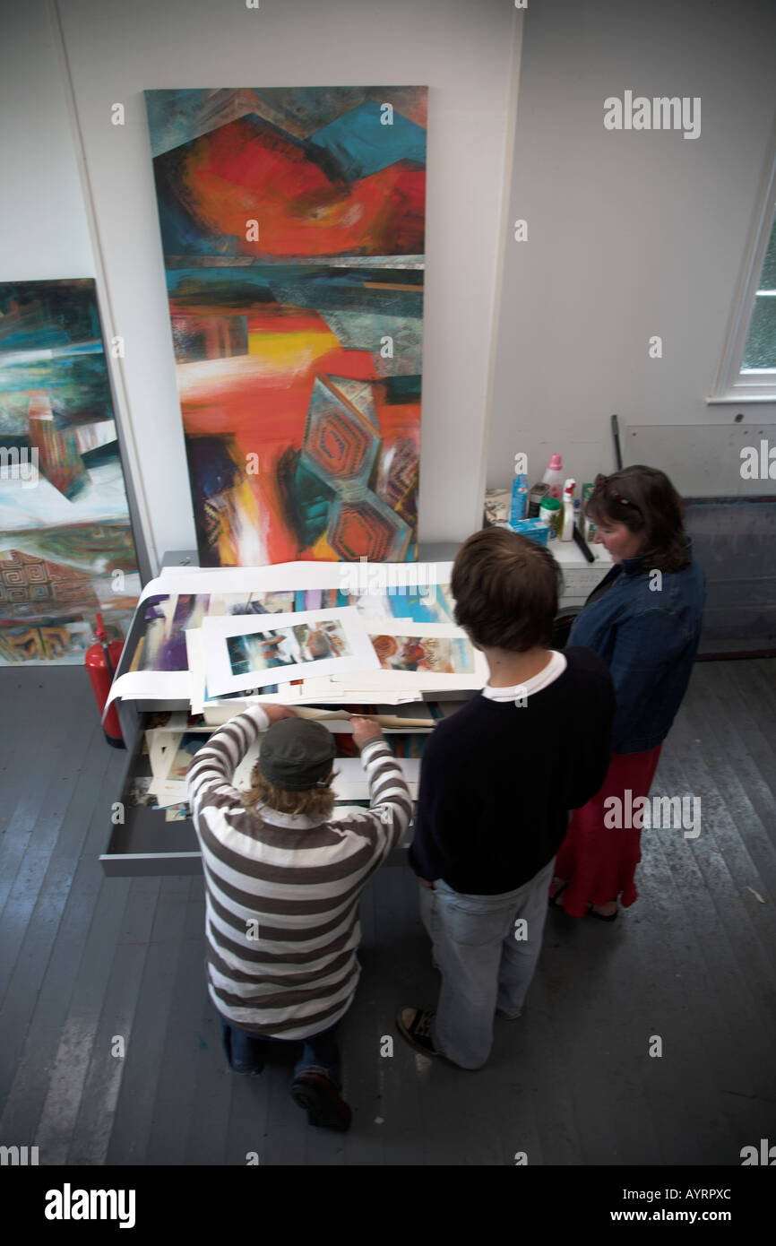 Stuart Morris silk screen textile artist studio, Hadleigh, Suffolk ...