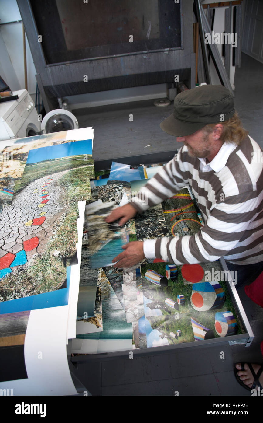 Stuart Morris silk screen textile artist studio, Hadleigh, Suffolk ...