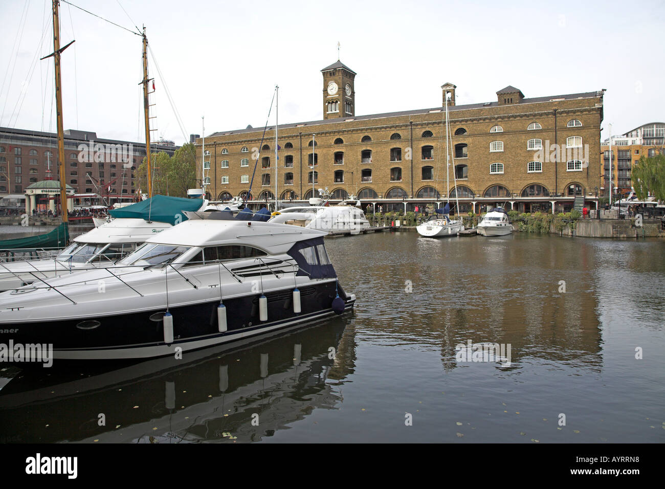 Marina and boats Saint Katherine's Dock, London, England Stock Photo ...