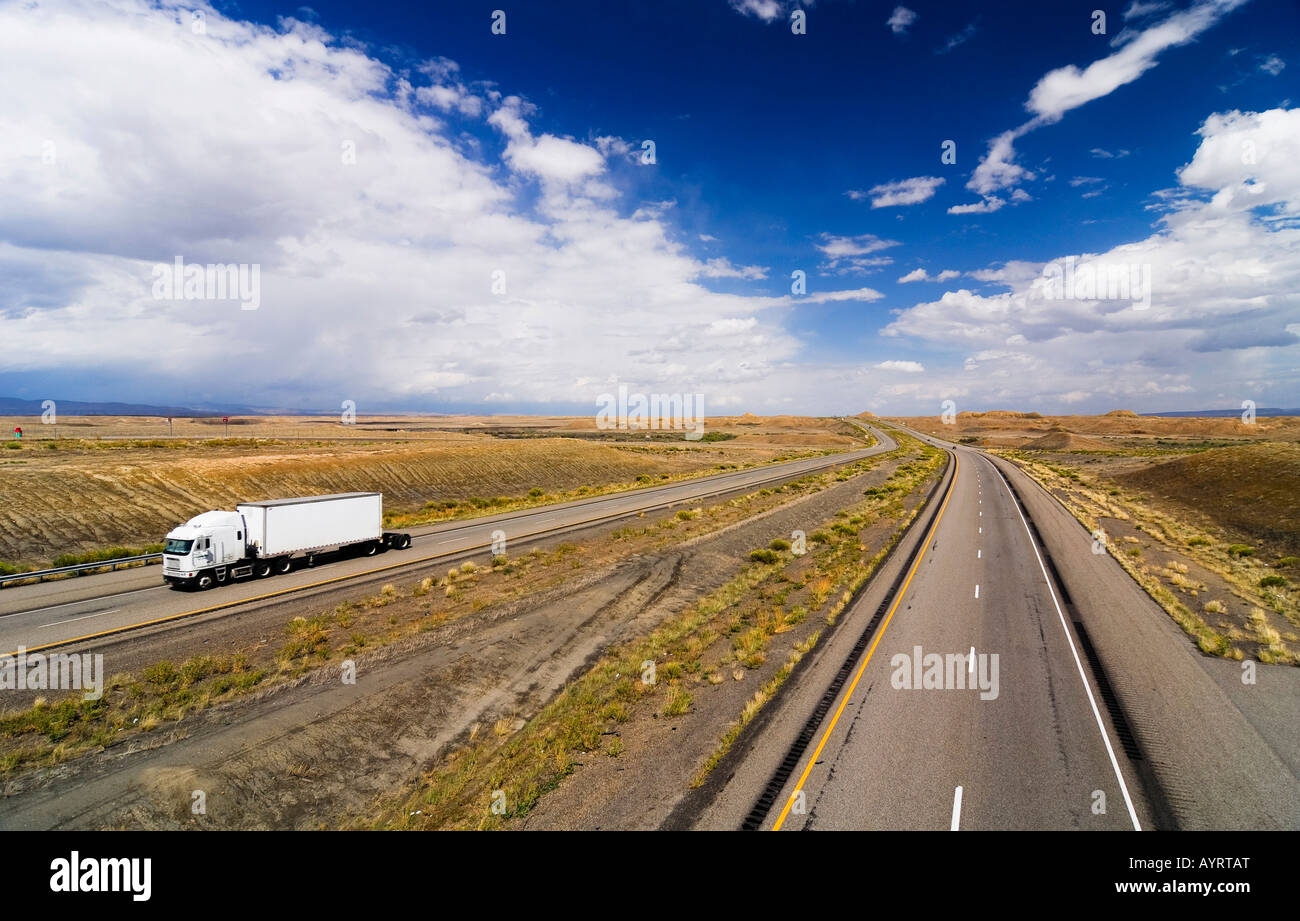 Truck driving along Interstate 95 (I-95), Utah, USA Stock Photo - Alamy