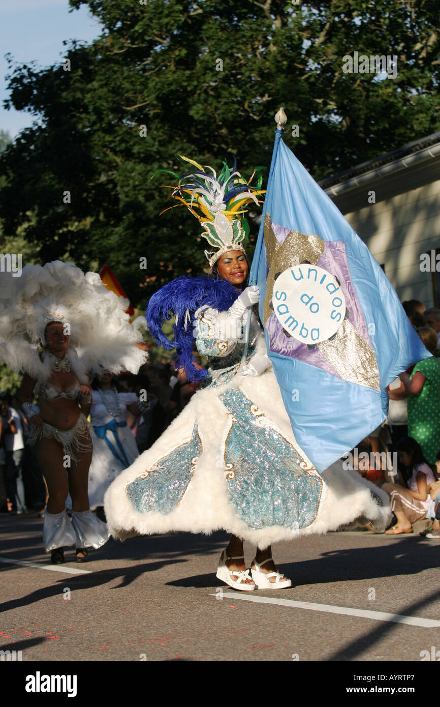 A beautiful carnival queen in the yearly carnival in Nykoping Sweden ...