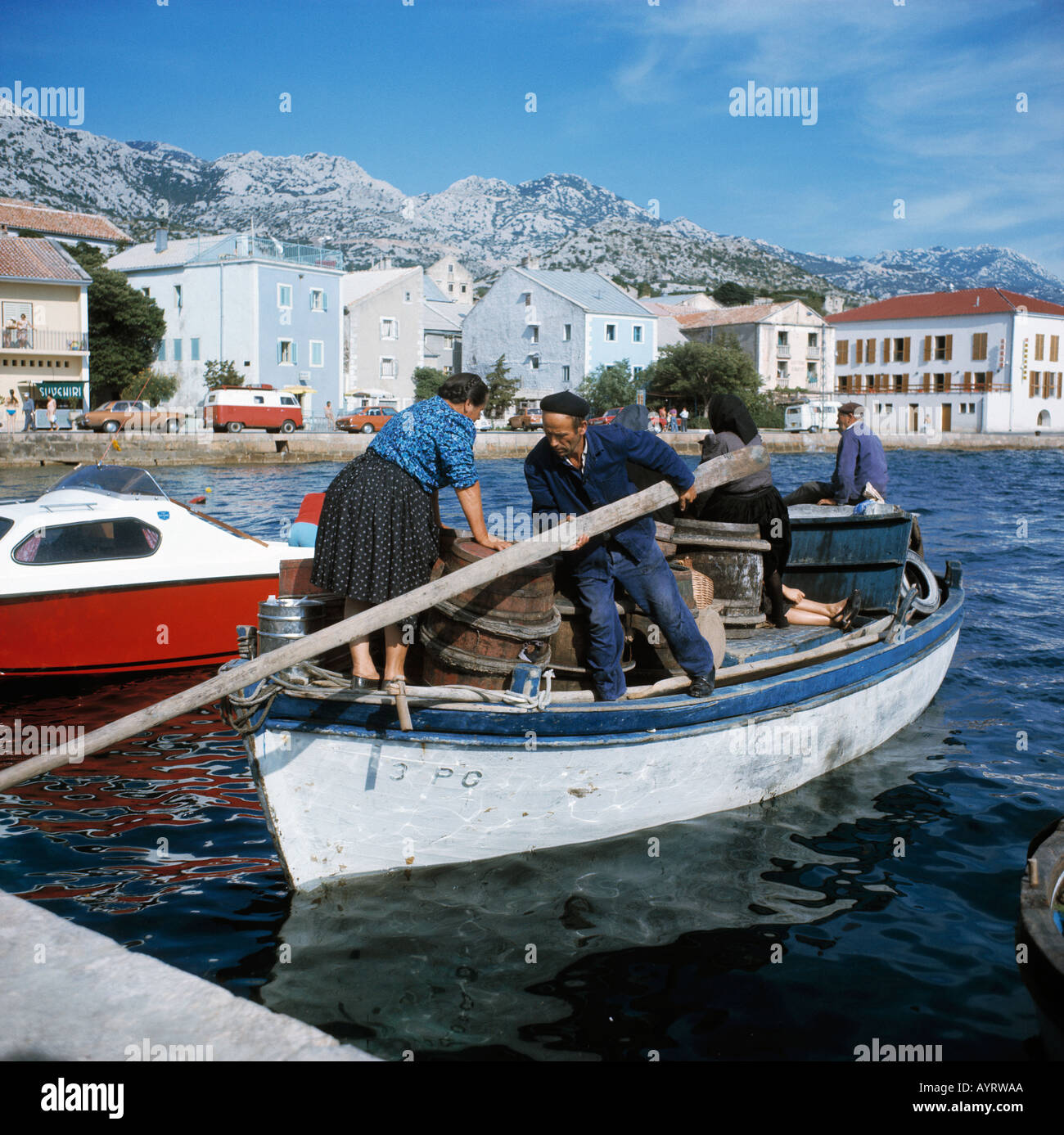 Croatia, HR-Karlobag, Adriatic Sea, fishing port, fishing boat Stock ...
