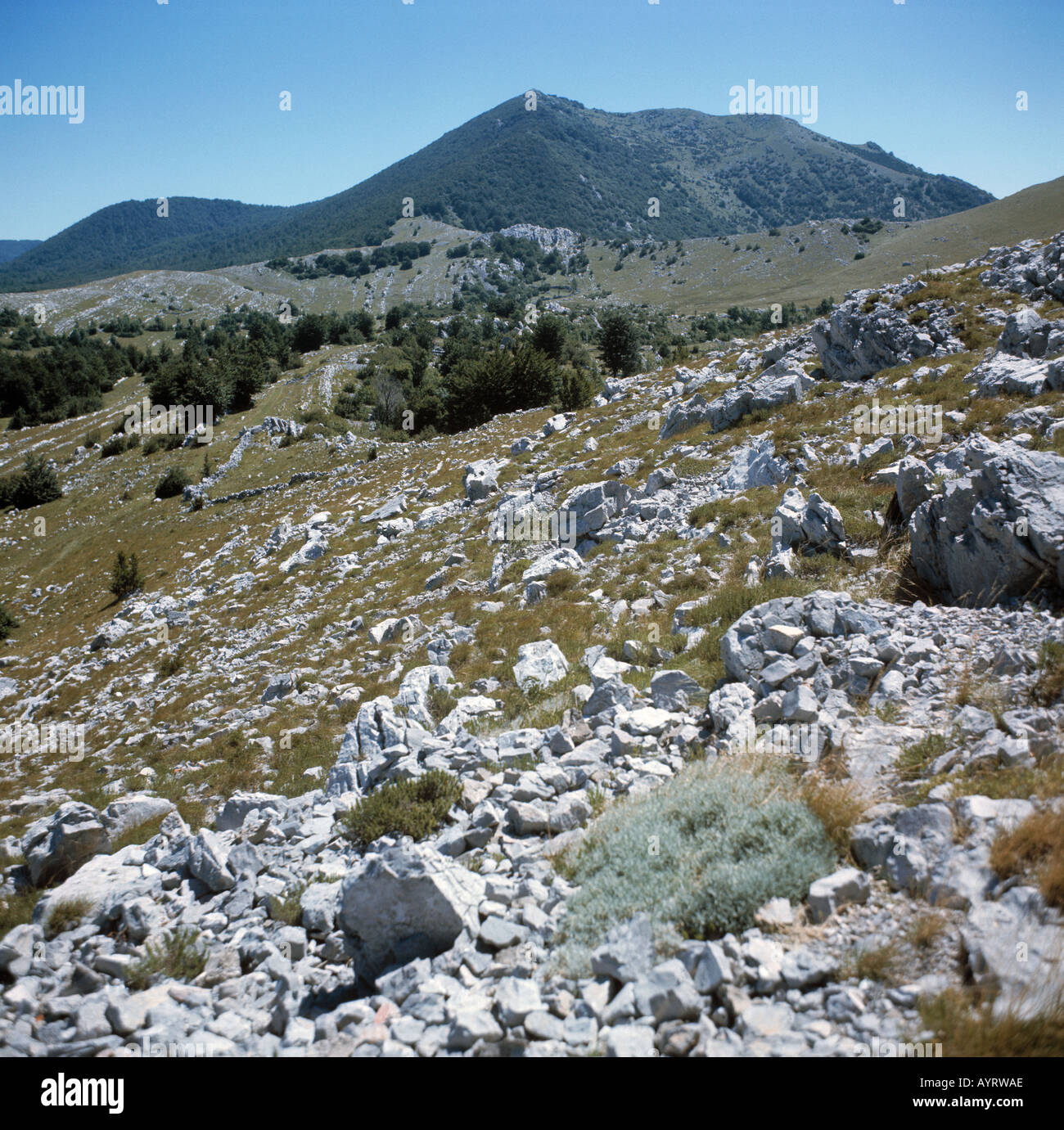 felsige Landschaft, Berglandschaft im Velebit-Gebirge bei Karlobag ...